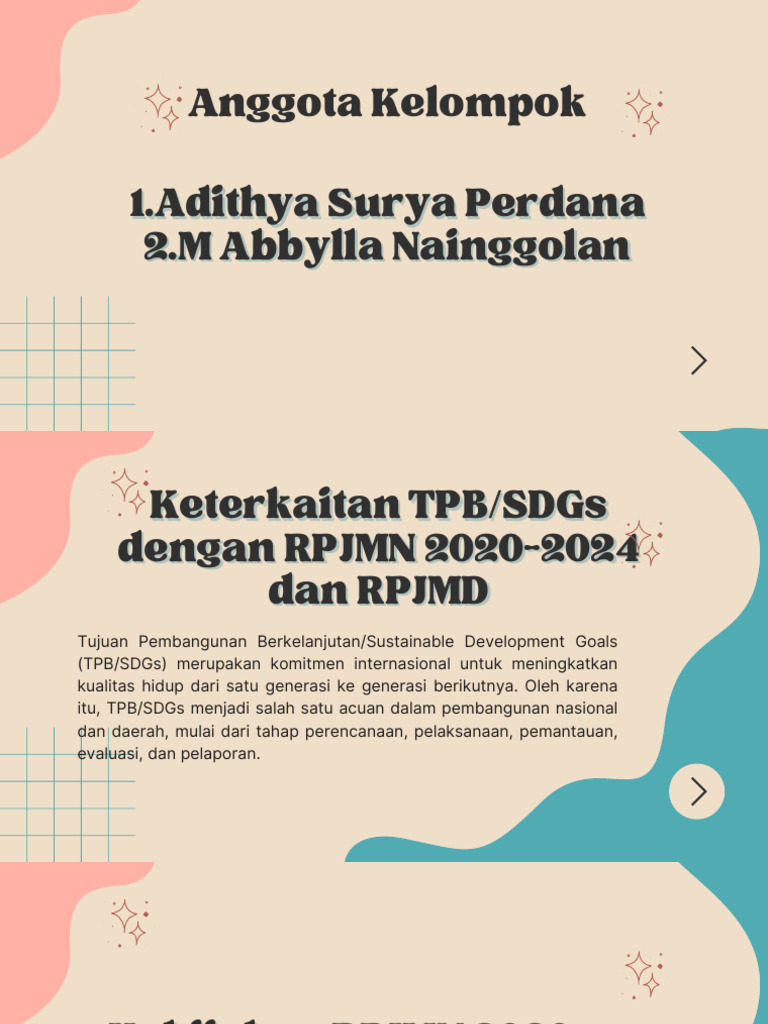 Keterkaitan TPB/SDGs dan RPJMN 2024 | PDF