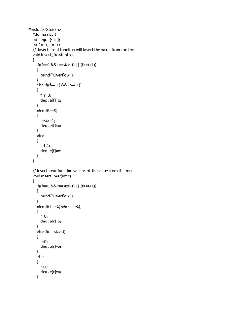 DEQUE | PDF | Computer Programming | Algorithms And Data Structures DEQUE | PDF | Computer Programming | Algorithms And Data Structures