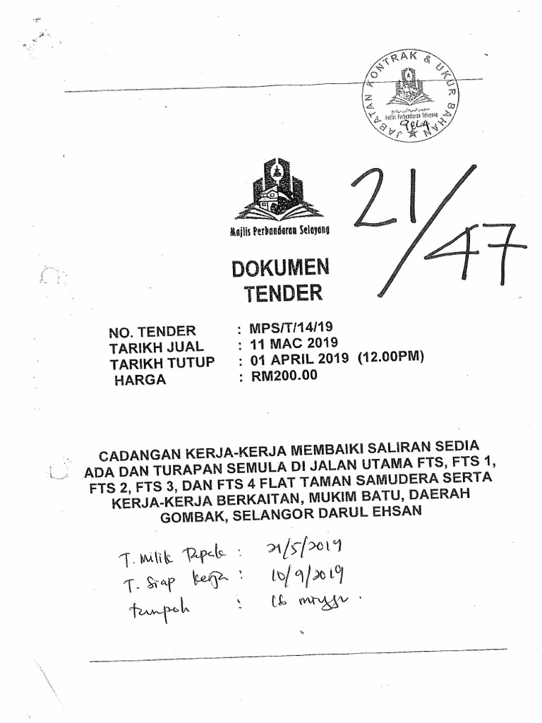 Dokumen Tender MPS | PDF