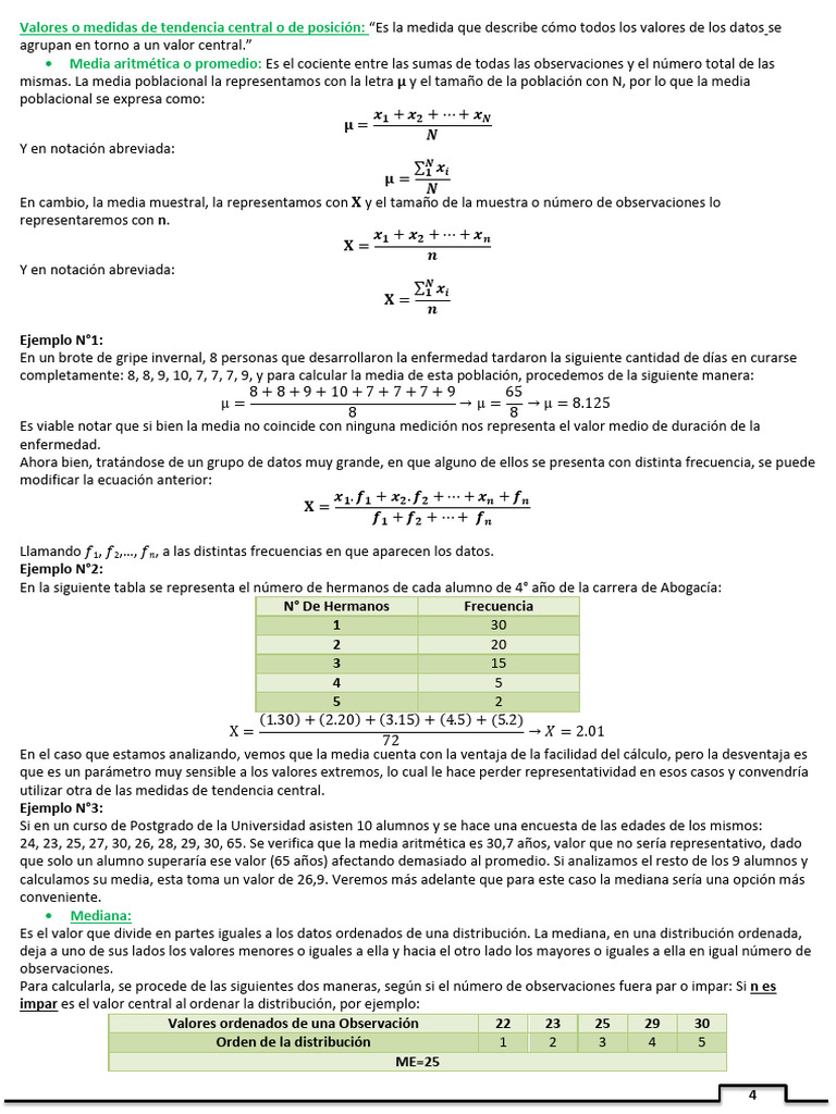 Media Aritmética o Promedio:: Ejemplo N°1 | PDF | Media | Significado ...