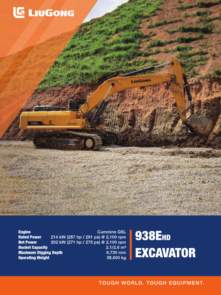 LiuGong Excavator 938EHD (PC 400-8 Class Bucet 2,6) | PDF