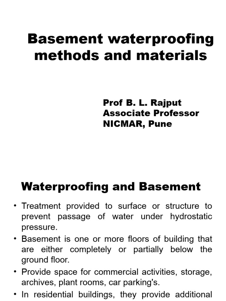 Basement Waterproofing Methods and Materials | PDF | Concrete | Basement Basement Waterproofing Methods and Materials | PDF | Concrete | Basement