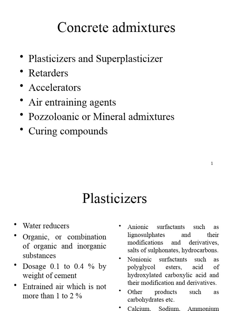 Concrete Admixture | PDF | Concrete | Cement