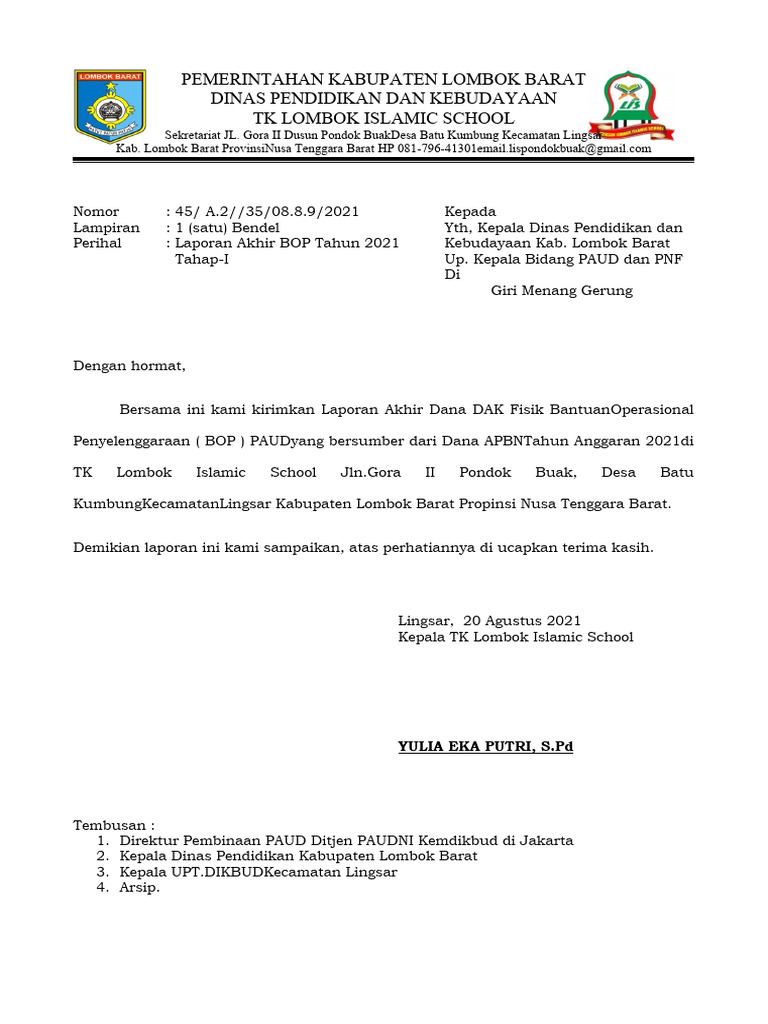 SPJ Bop Paud Tahap 1 2021 Fixx | PDF