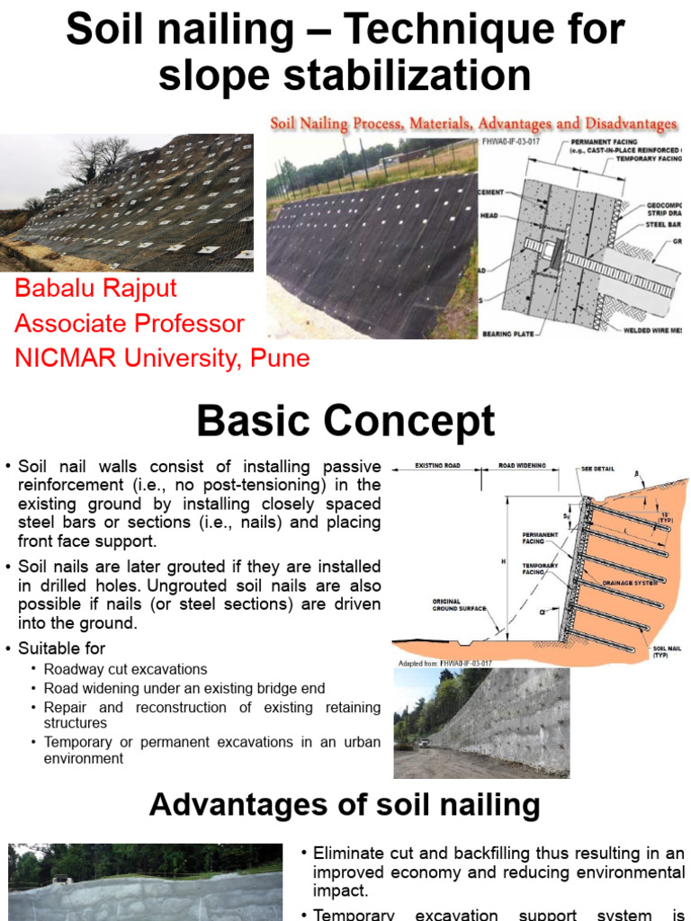 Soil Nailing – Technique for Slope Stabilization | PDF | Civil Engineering | Building Engineering