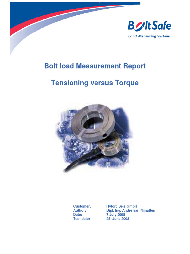 Bolt load accuracy - torque vs tensioning | PDF