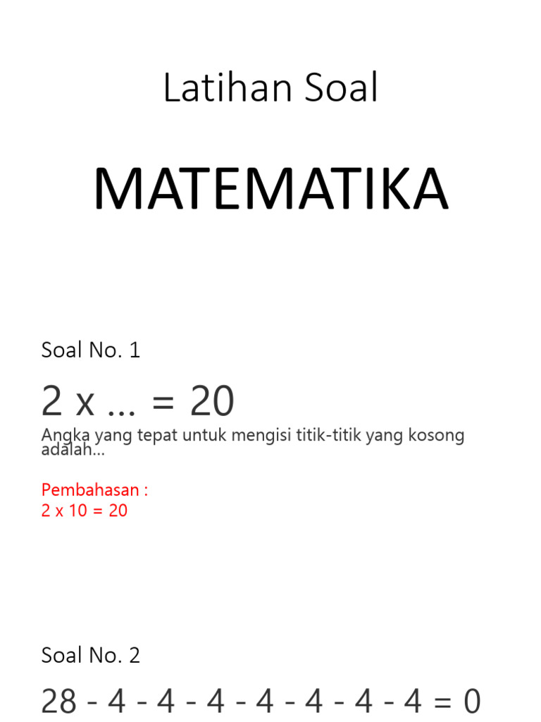 Latihan Soal Matik | PDF