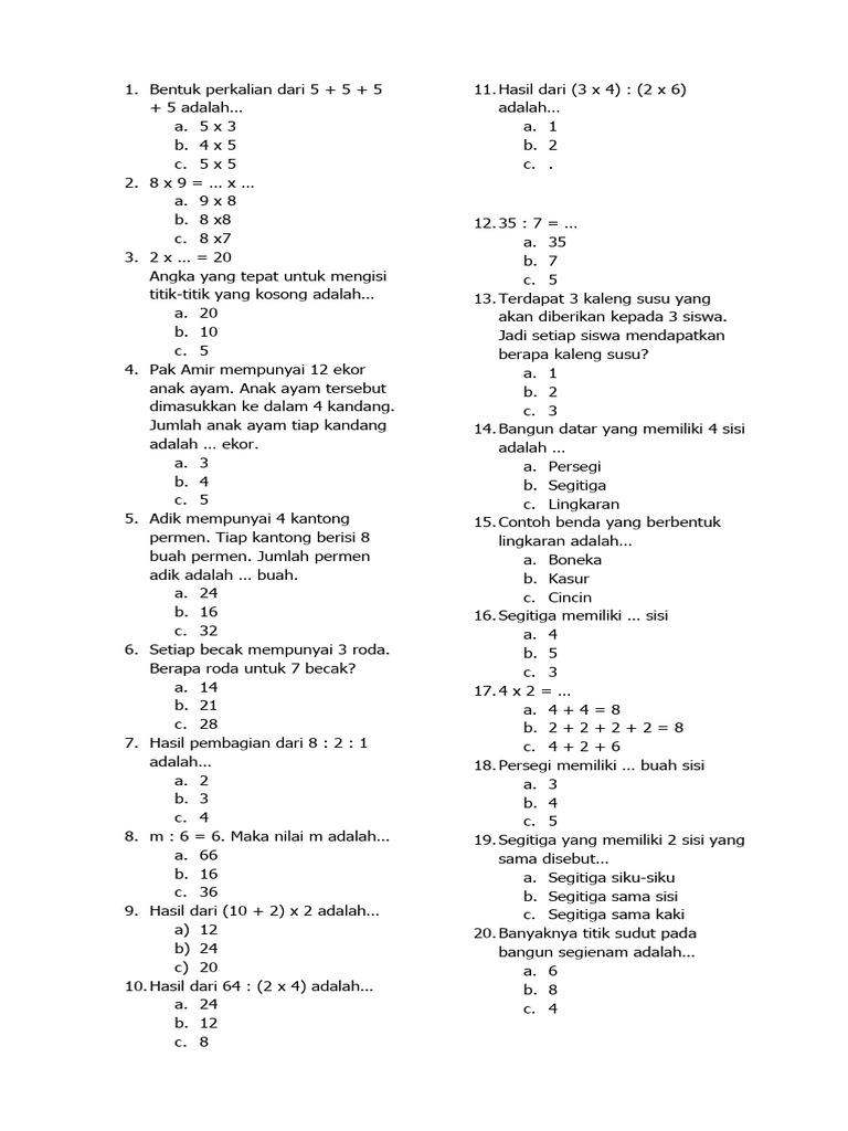 Bentuk Perkalian Dari 5 | PDF