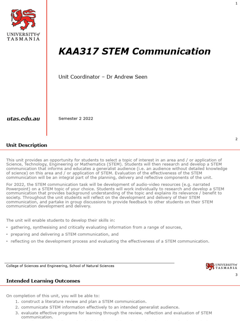 KAA317 STEM Communication 2022 | PDF | Science | Evaluation