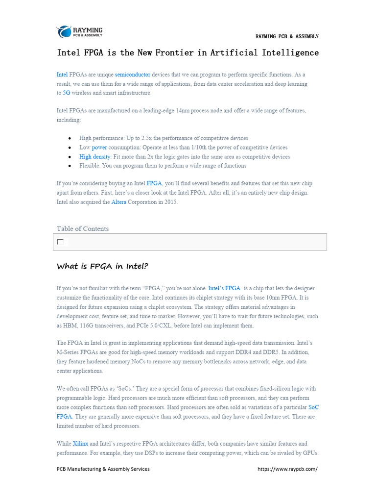 Intel FPGA is the New Frontier in Artificial Intelligence | PDF | Field Programmable Gate Array ...