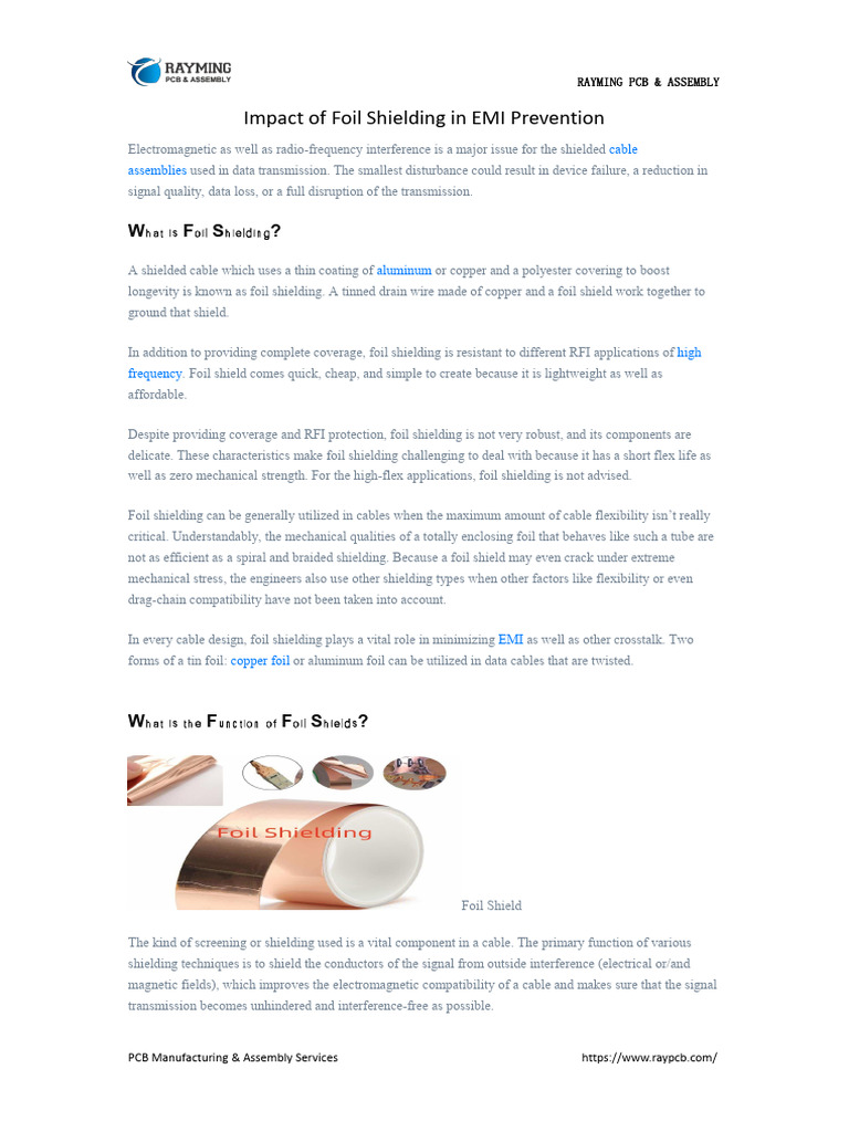 Impact of Foil Shielding in EMI Prevention | PDF | Electromagnetic ...