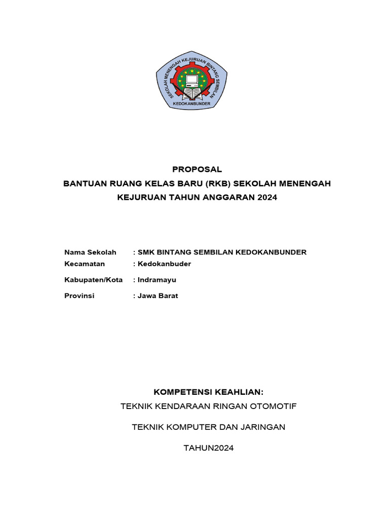 Proposal Bantuan RKB SMK | PDF