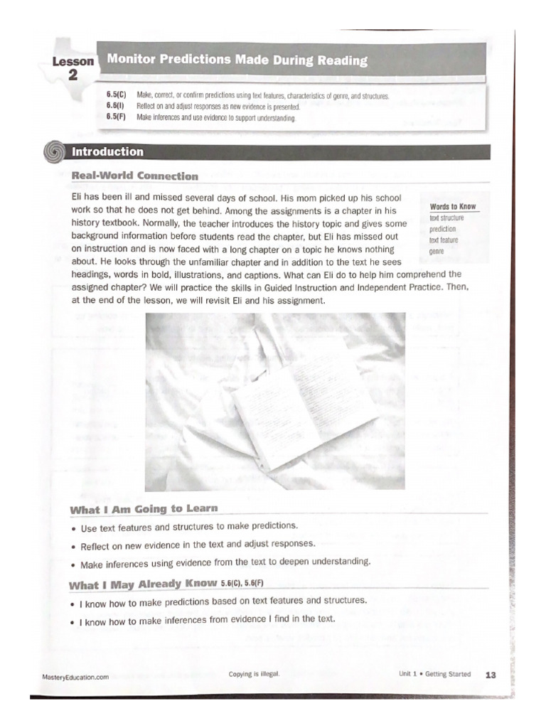 Lesson 2 Monitor Predictions Made During Reading - Measuring Up! | PDF