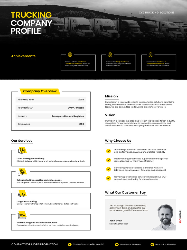 Trucking Company Profile | PDF | Transport | Logistics