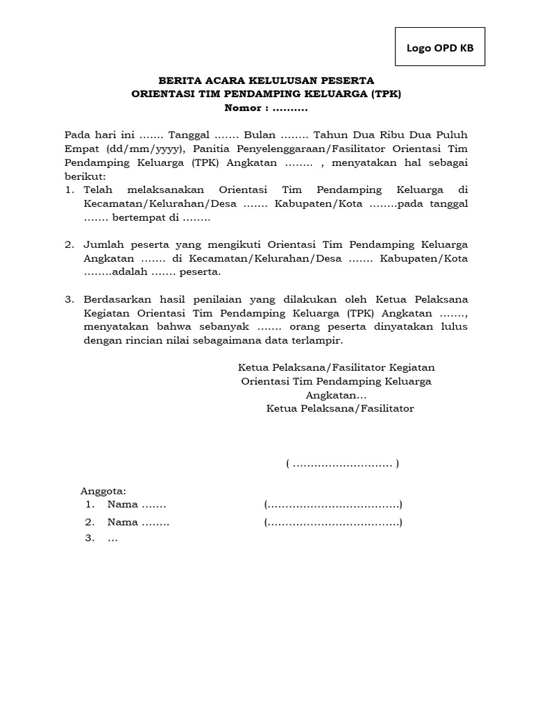 Dok - BA KELULUSAN - TPK - 2024 | PDF