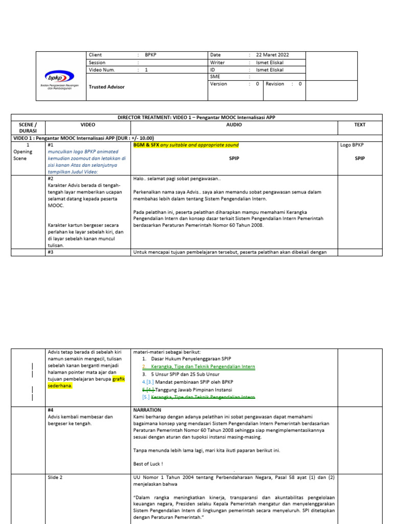 Director Treatment - PIP - Rev 2 | PDF