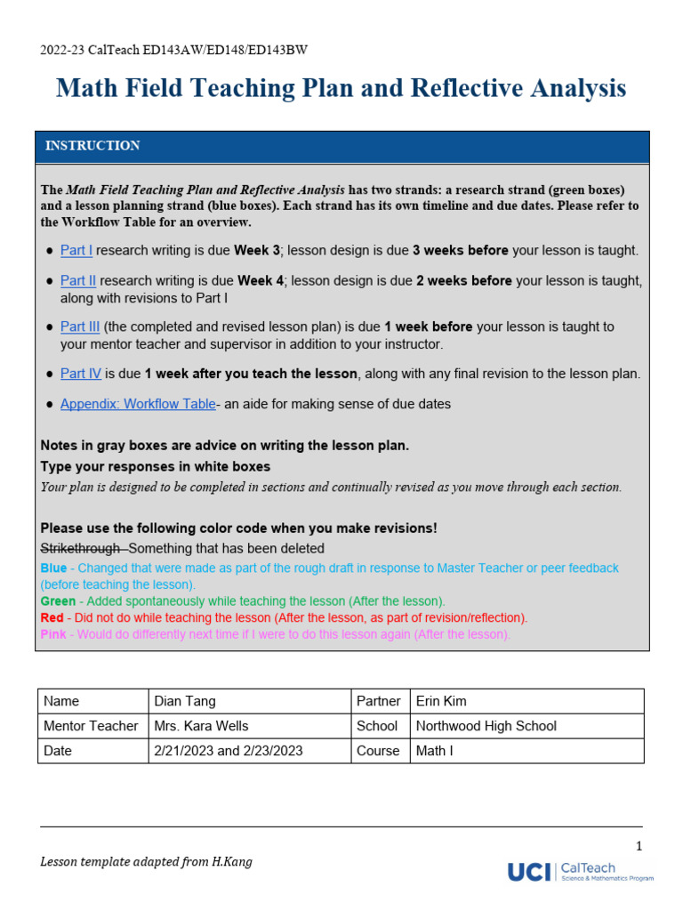 Ed143aw Math Field Teaching 2023 | PDF | Career & Growth