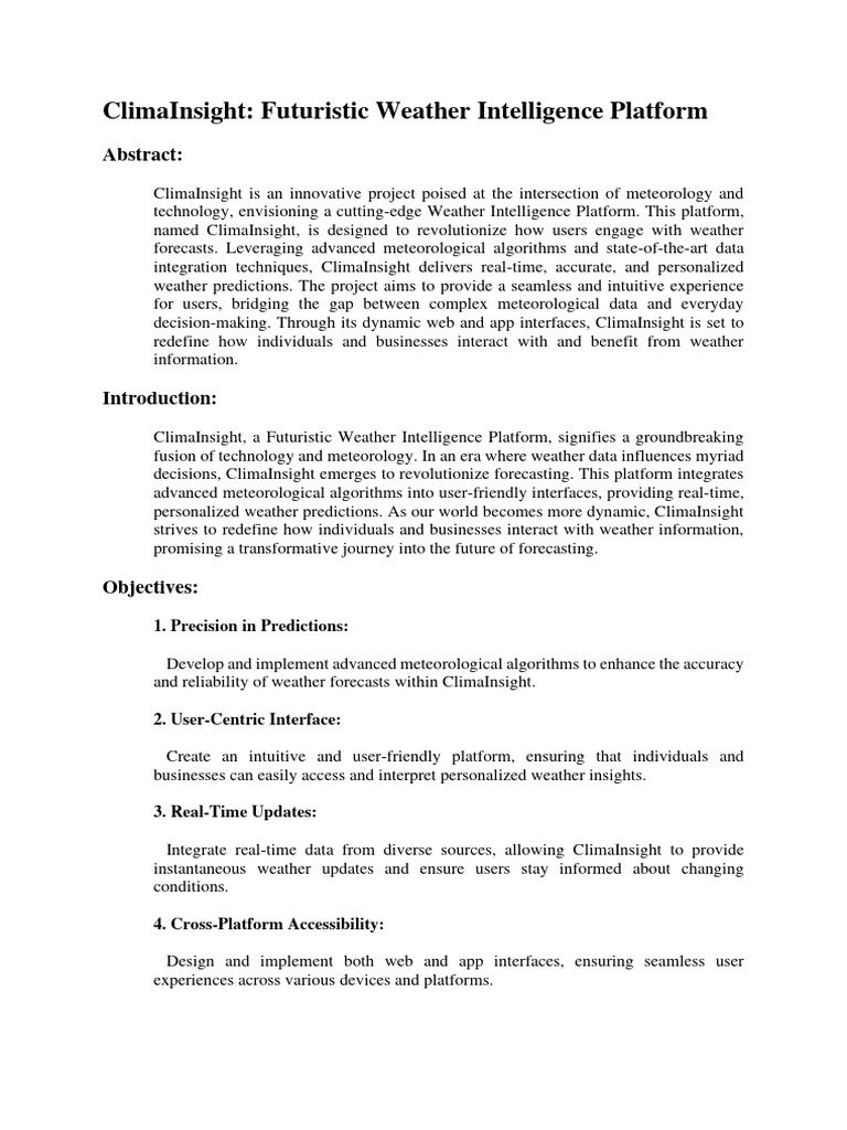 Clima Insight | PDF | Weather Forecasting | Integrated Development Environment