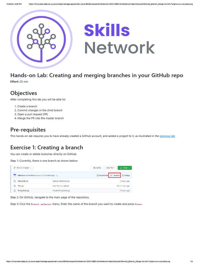 GitHub2 Branch Merge | PDF