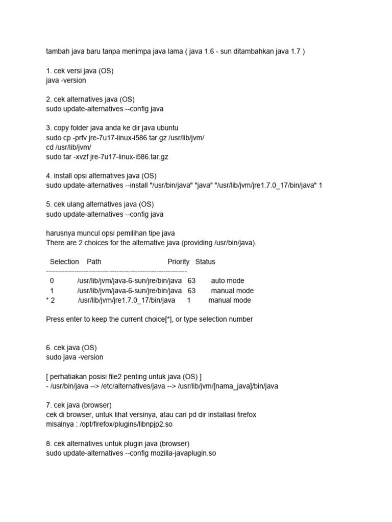 Cara Install Beberapa Java-Sun-6 Dan Java 1.7 | PDF | Java (Programming ...