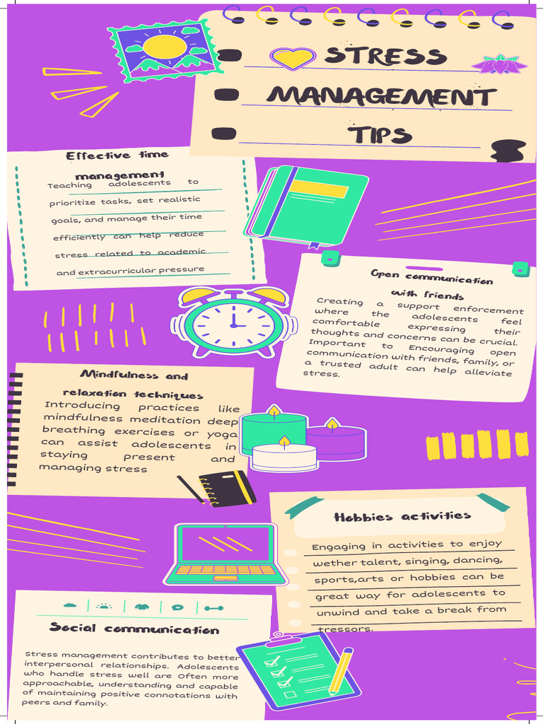 Blue and Purpe Gradient Illustrative Time Management Tips Infographic ...