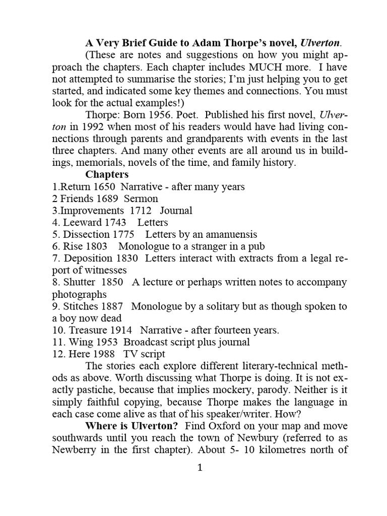 Guide To Ulverton | PDF