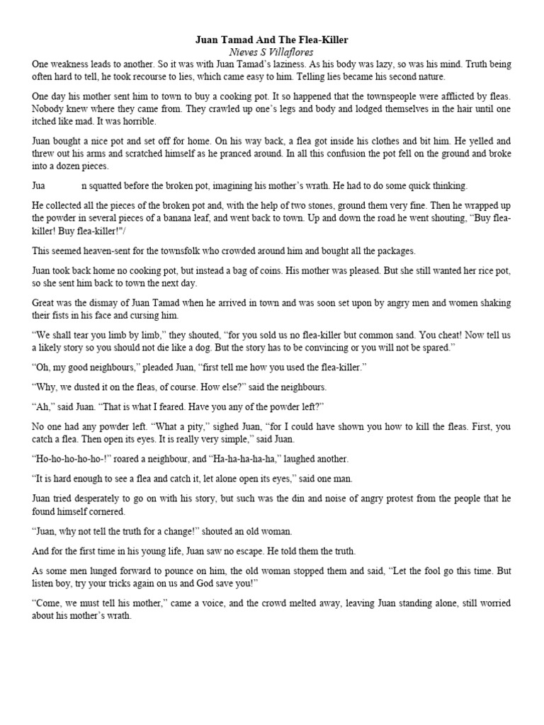 Juan Tamad And The Flea Pdf
