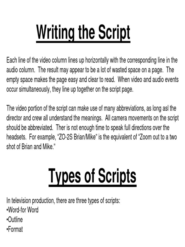 2 Types of Broadcast (2 Column Scripts) PDF | PDF | Interview | Video