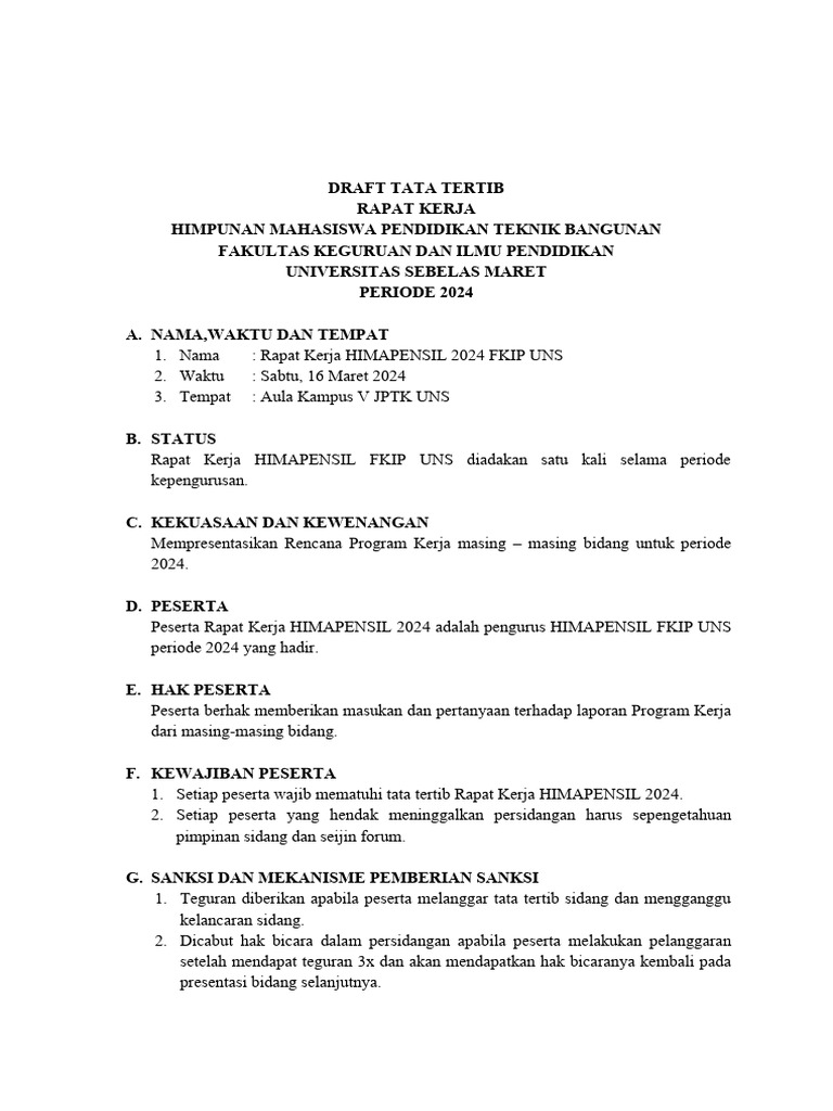 Draft Tatib Raker '24 Fixx | PDF