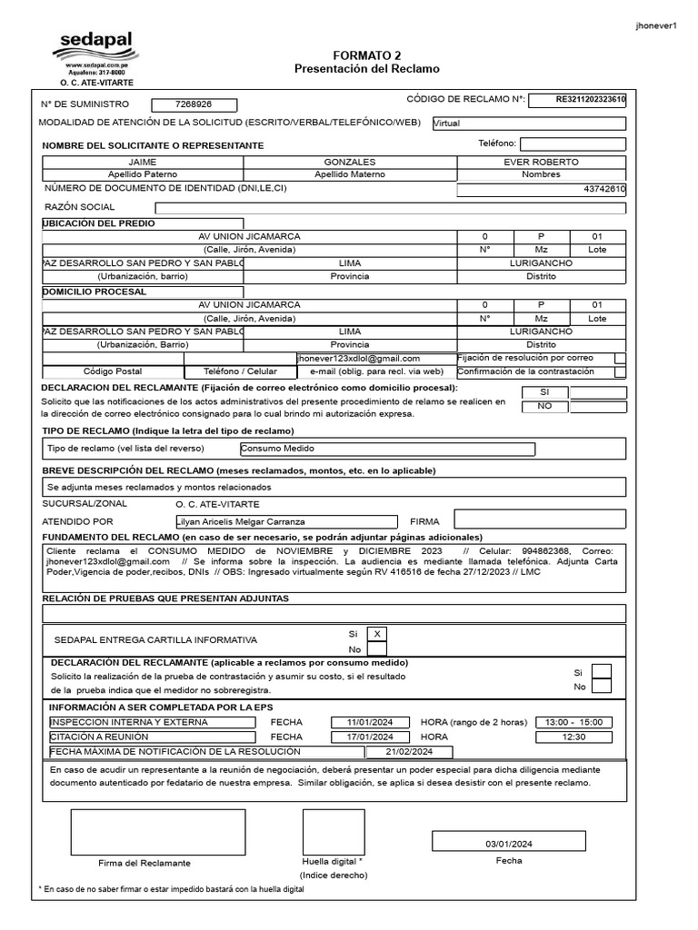 Formato 2 | Descargar gratis PDF | Documento de identidad