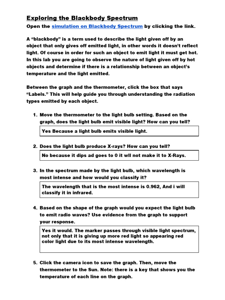Chimdi Chinaka - Blackbody Spectrum PhET 2022 | PDF | Electromagnetic ...