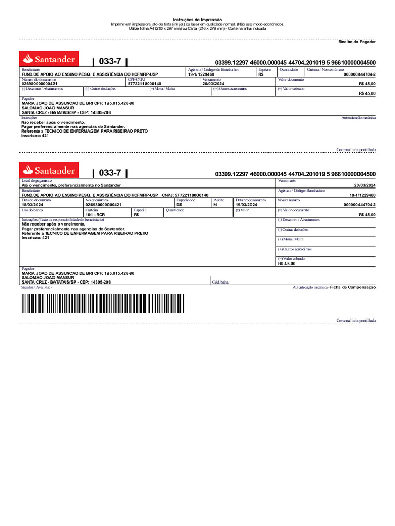 Boleto | PDF | Bancos | Impressão