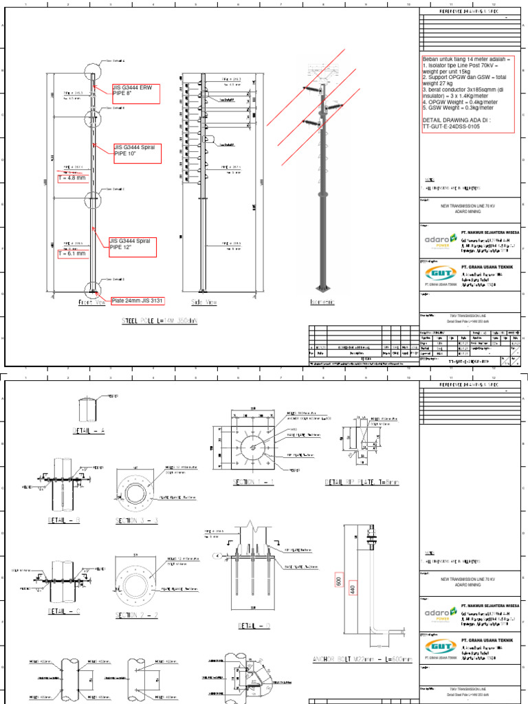 70kV Transmission Line Technical Details | PDF