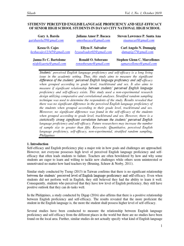 SAMPLE_Journal-Structure | PDF | Self Efficacy | P Value