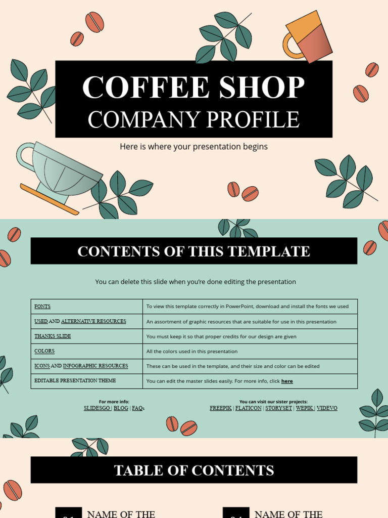 Coffee Shop Company Profile Template | PDF | Planets | Saturn