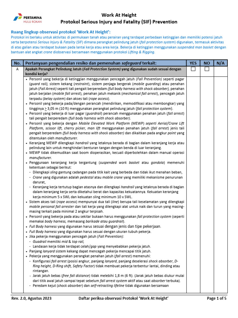 P7. Protokol_Work_At_Height_rev1 | PDF