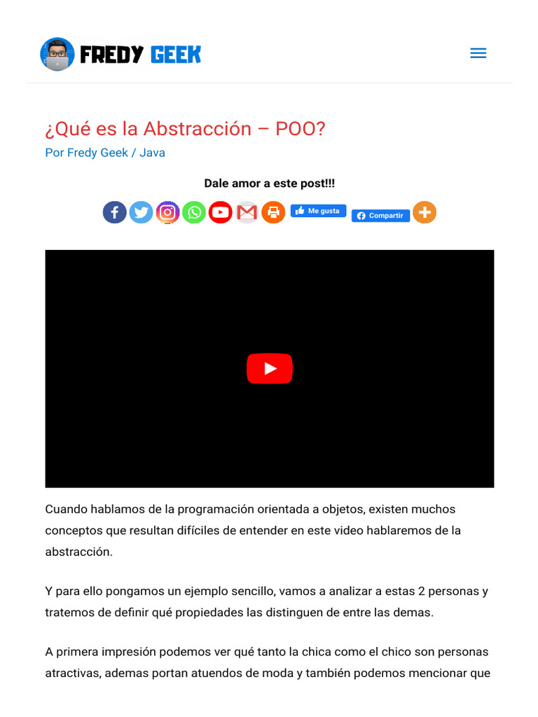 Poo Abstracción en Java | PDF | Abstracción | Programación orientada a ...