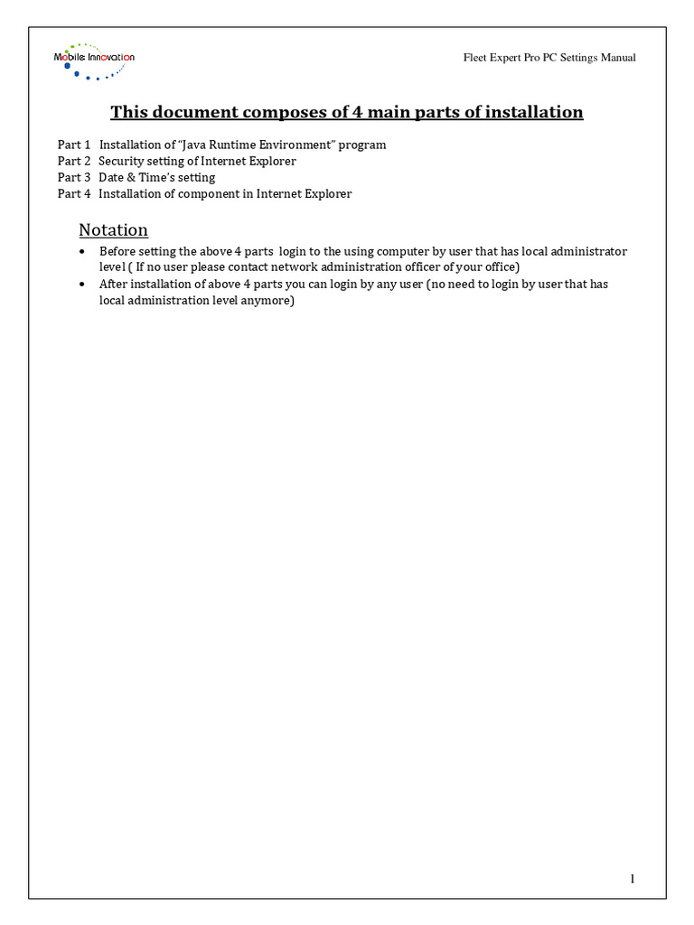 PC setting manual(Eng Version) | PDF | Java (Software Platform) | Java (Programming Language)