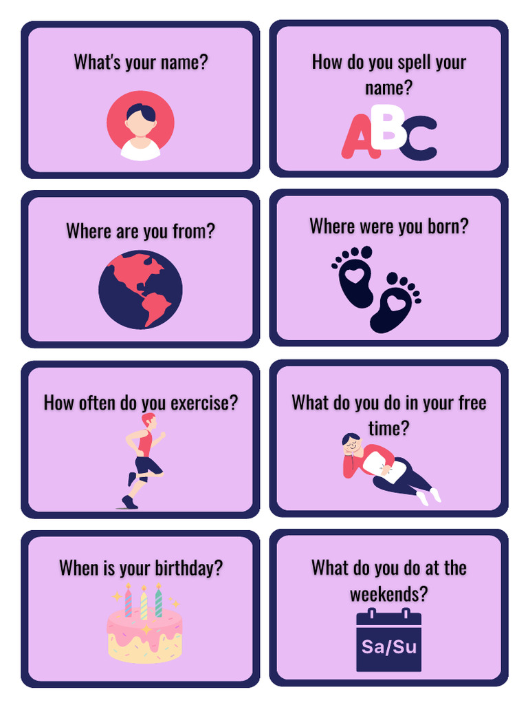 Speaking Cards Level A2 | PDF