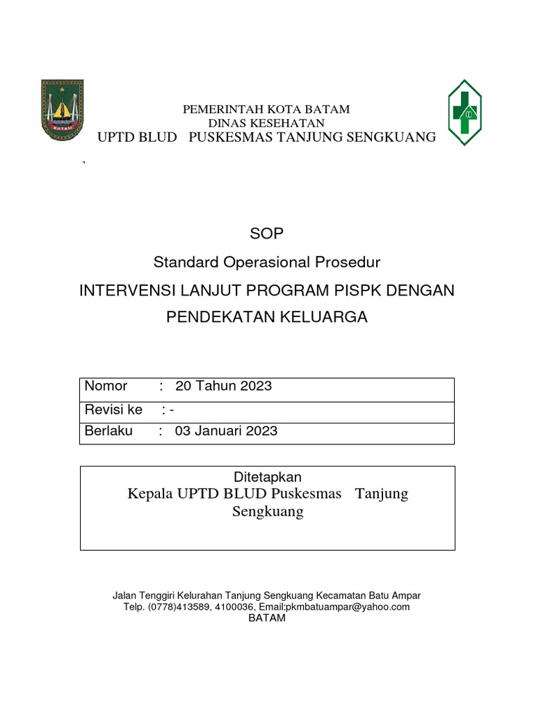 Sop Intervensi Lanjut | PDF