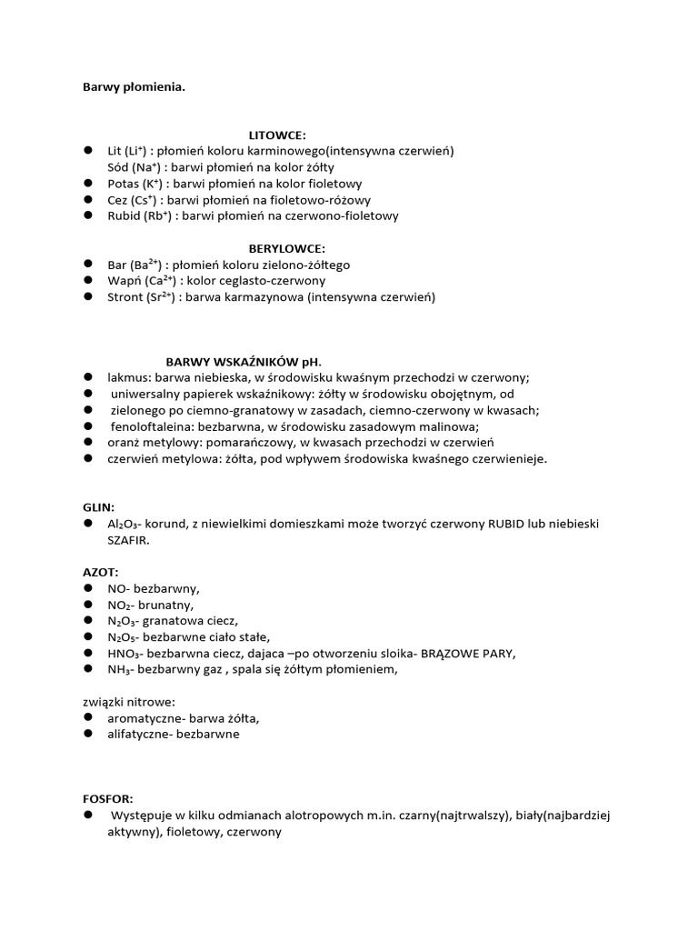Kolory Chemia | PDF
