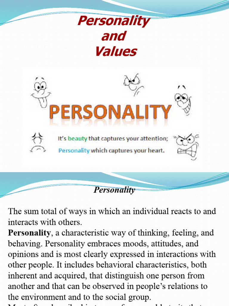 Personality and Values | PDF | Behavioural Sciences | Social Psychology