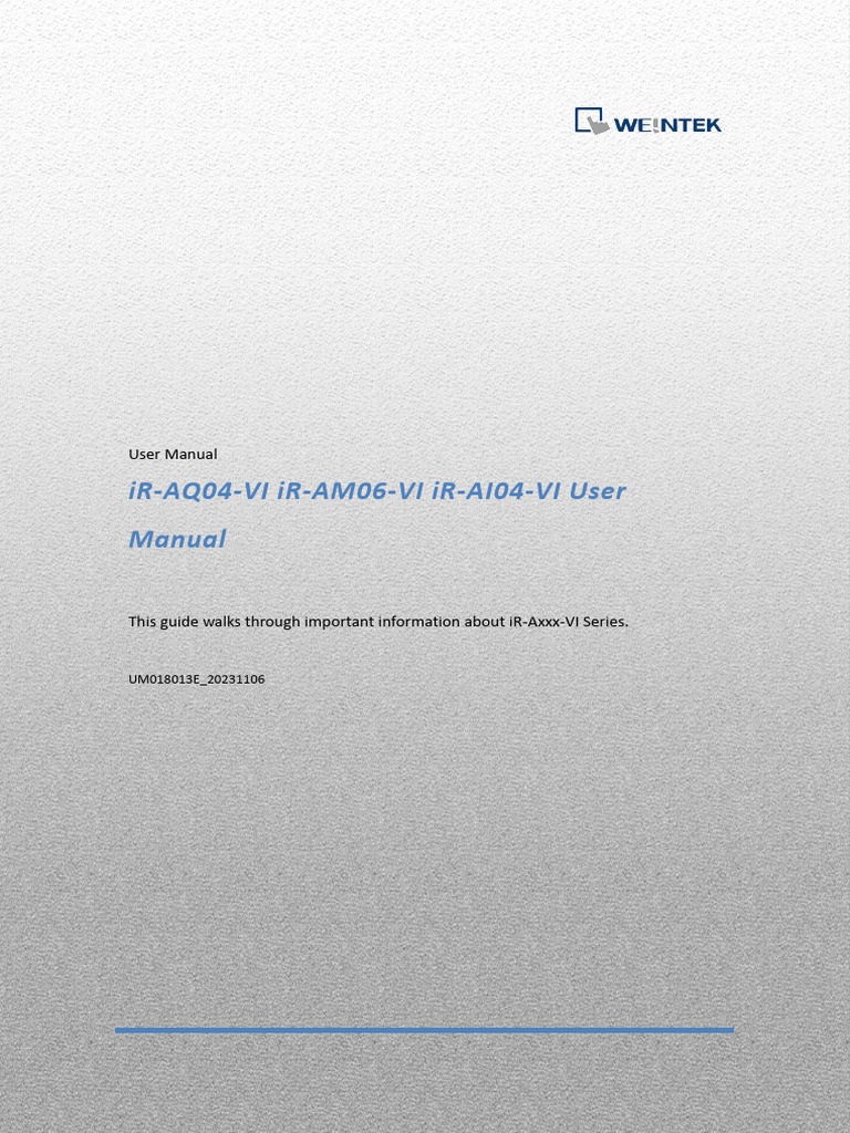 UM018013E iR-Axxx-VI UserManual Eng | PDF | Parameter (Computer Programming) | Computing