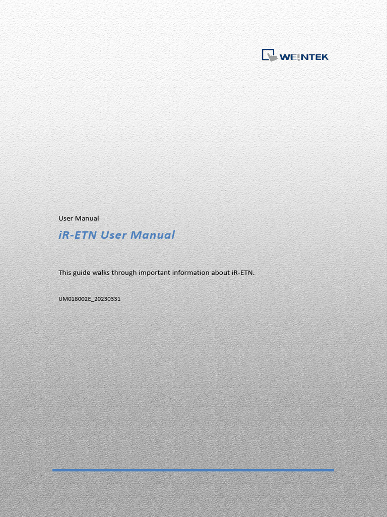 iR-ETN User Manual & Specs | PDF | Input/Output | Integer (Computer Science)