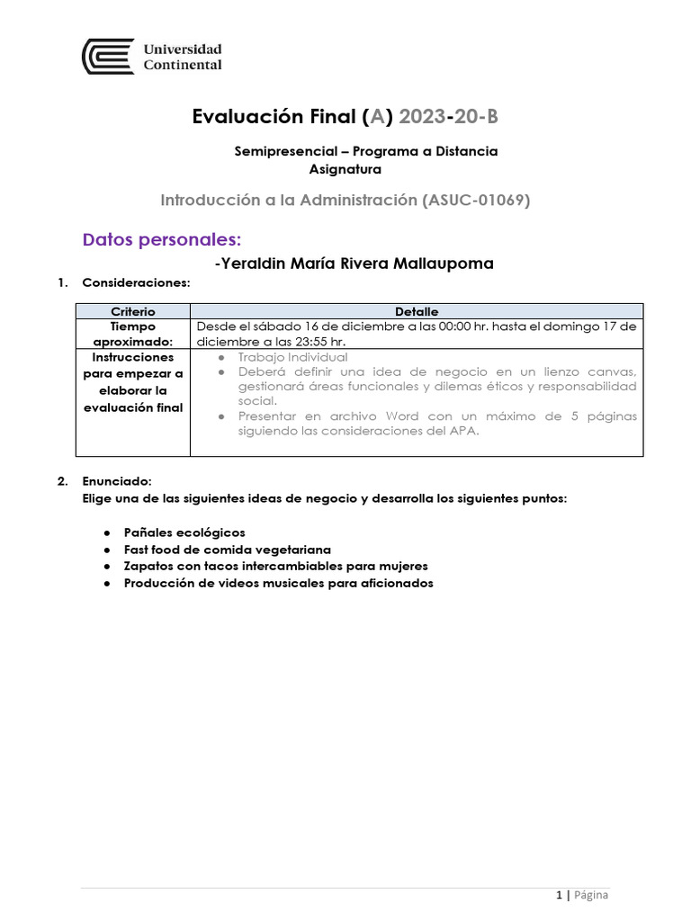 Evaluación Final de Introducción A La Administración 2023 - 20 - B | Descargar gratis PDF ...
