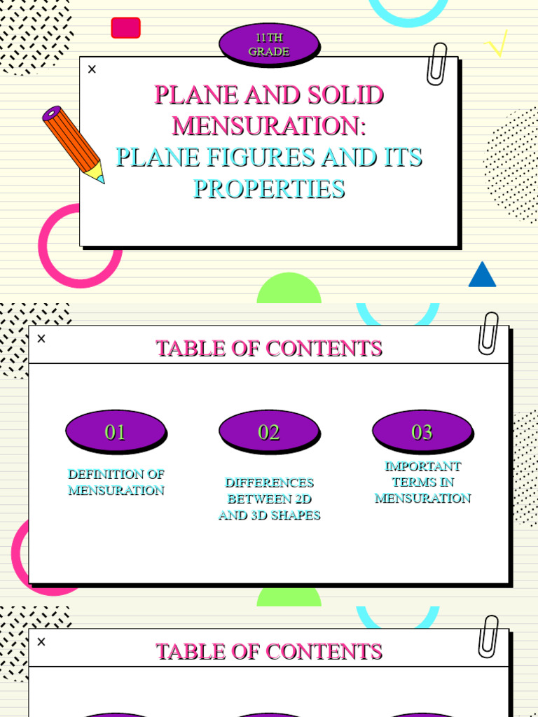 Plane and Solid Mensuration | PDF | Area | Shape