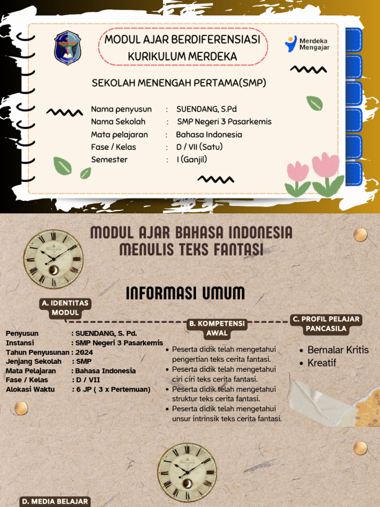 Modul Ajar Bahasa Indonesia Berdiferensiasi Lengkap - Compressed | PDF