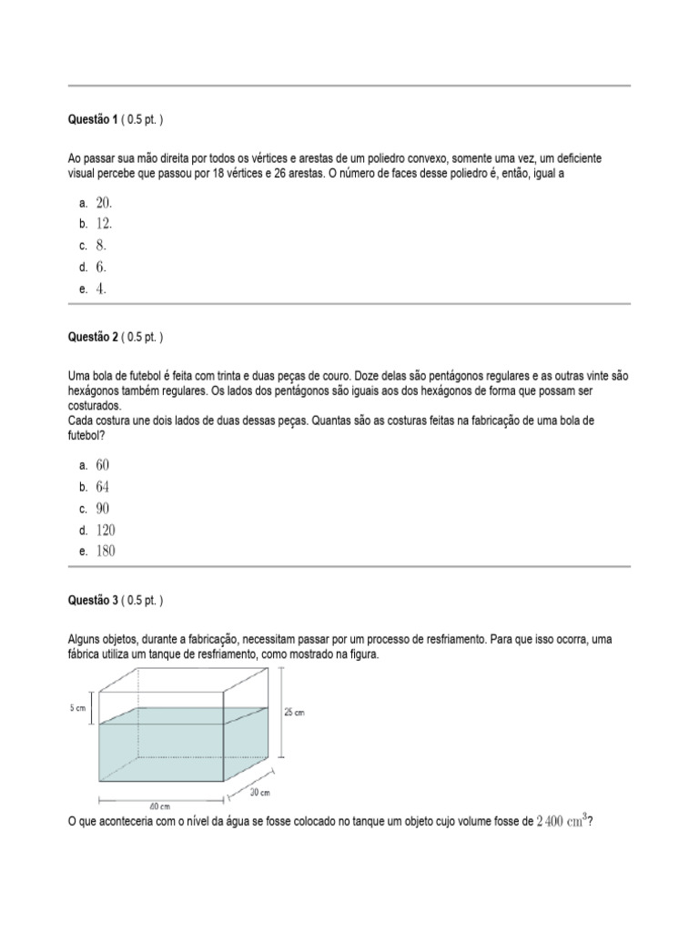 Geometria Espacial - Revisâo | PDF | Formas geométricas | Geometria Euclidiana