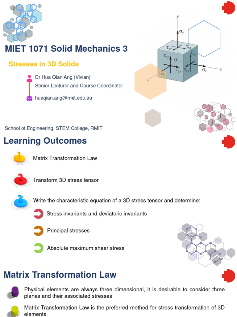 3D Solid Stress Transformation Guide | PDF | Stress (Mechanics) | Geometry