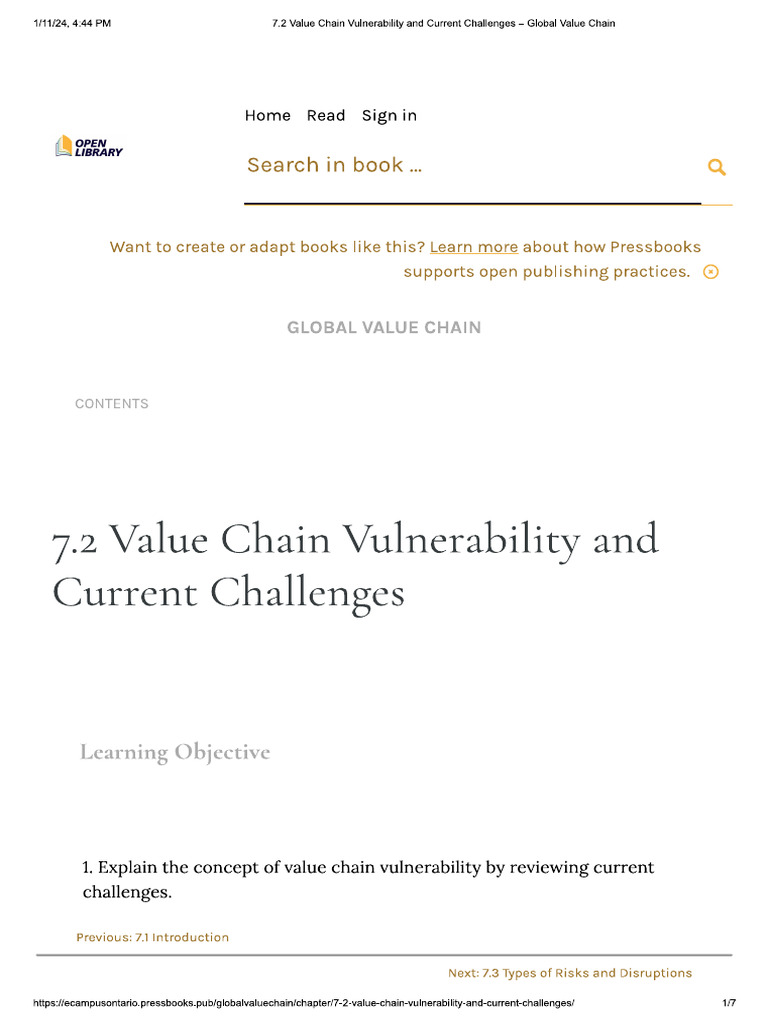 Value Chain Vulnerability And Current Challenges Pdf